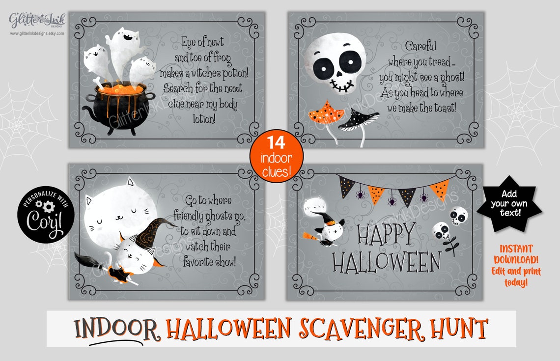 Indoor Halloween Scavenger Hunt / Kids Halloween Treasure Hunt - Etsy