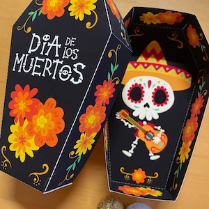 Day of the Dead Coffin Treat Box, Día De Los Muertos Sugar Skull Party ...