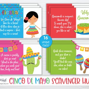 Cinco De Mayo Scavenger Hunt for Kids, Mexican Fiesta Editable Treasure ...