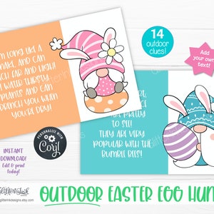 Outdoor Easter Scavenger Hunt for Kids / Easter Egg Hunt Clues ...