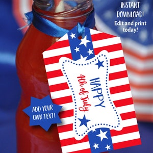4th of July Favor Tags / Fourth of July Patriotic Party Stars and ...