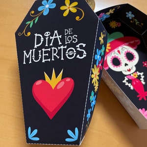Day of the Dead Coffin Treat Box, Día De Los Muertos Sugar Skull Party ...