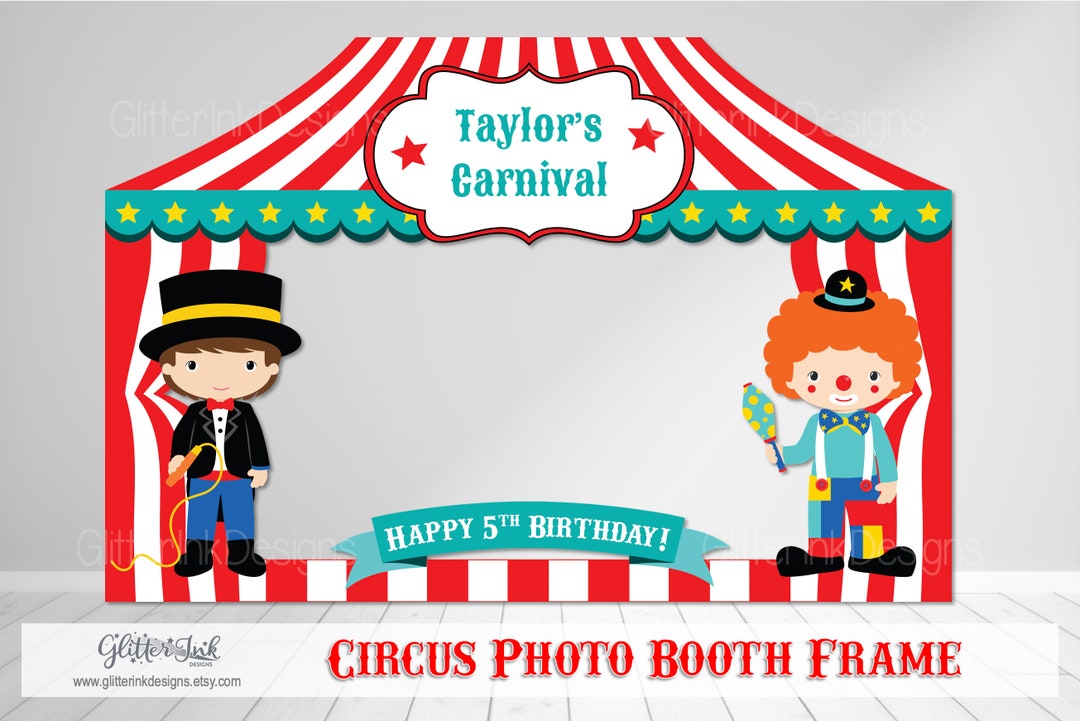 Circus Carnival Party Photo Booth Frame - PDF and PNG Printable Files ...