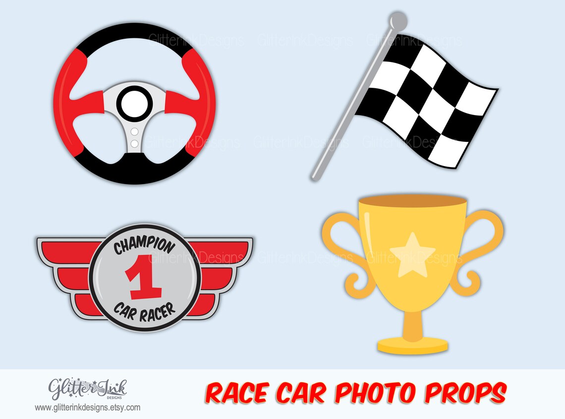 Race Car Party Photo Booth Props / Racing Car Birthday Car - Etsy