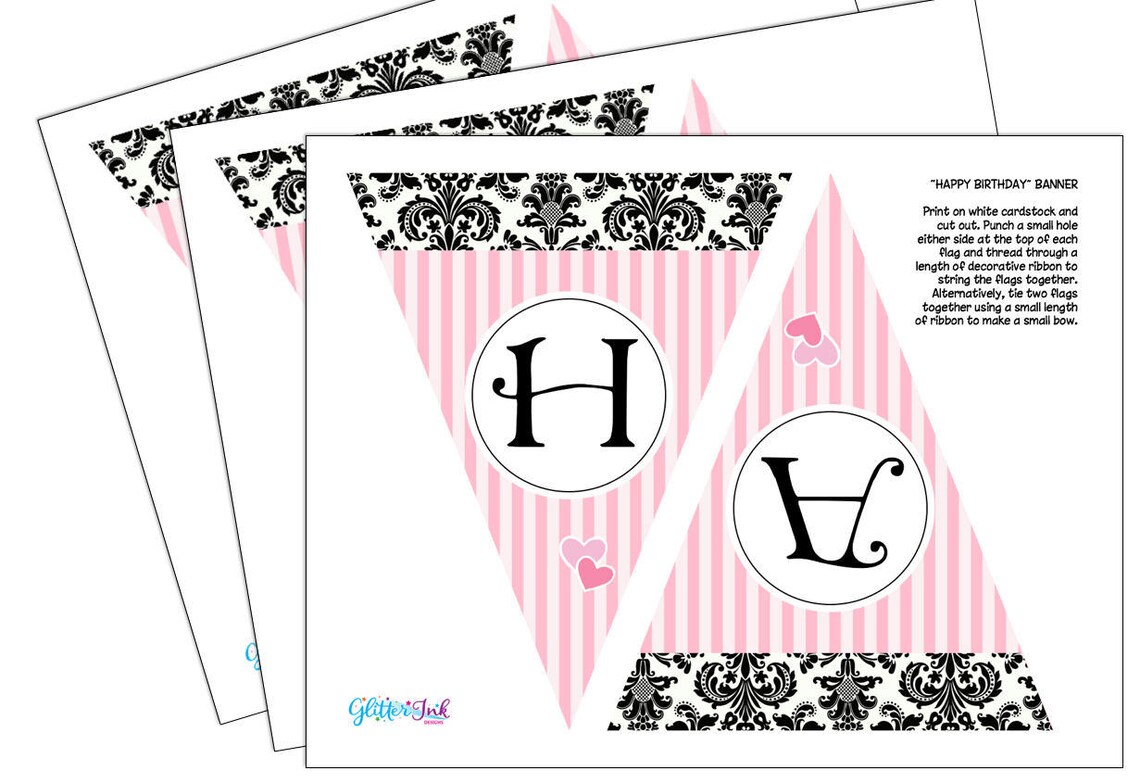 Paris Party Printable Banner / French Themed Birthday Decor / - Etsy