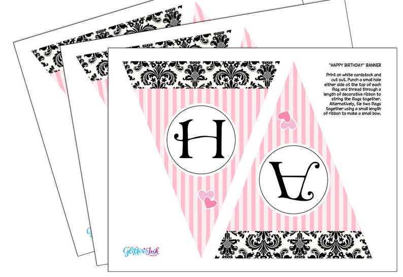 Paris Party Printable Banner / French Themed Birthday Decor / - Etsy
