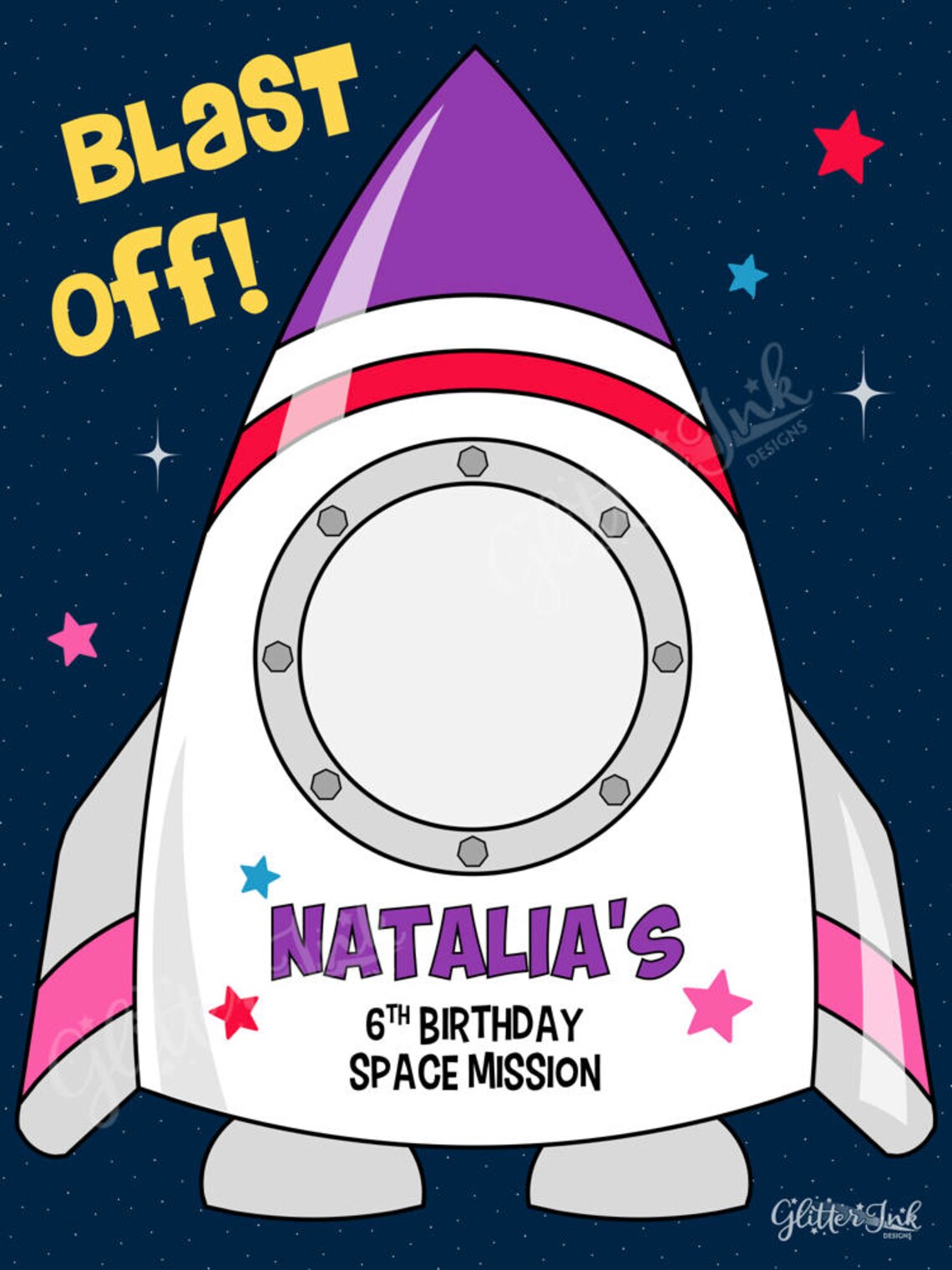 Outer Space Party Printable Photo Booth Frame / Rocket Party - Etsy