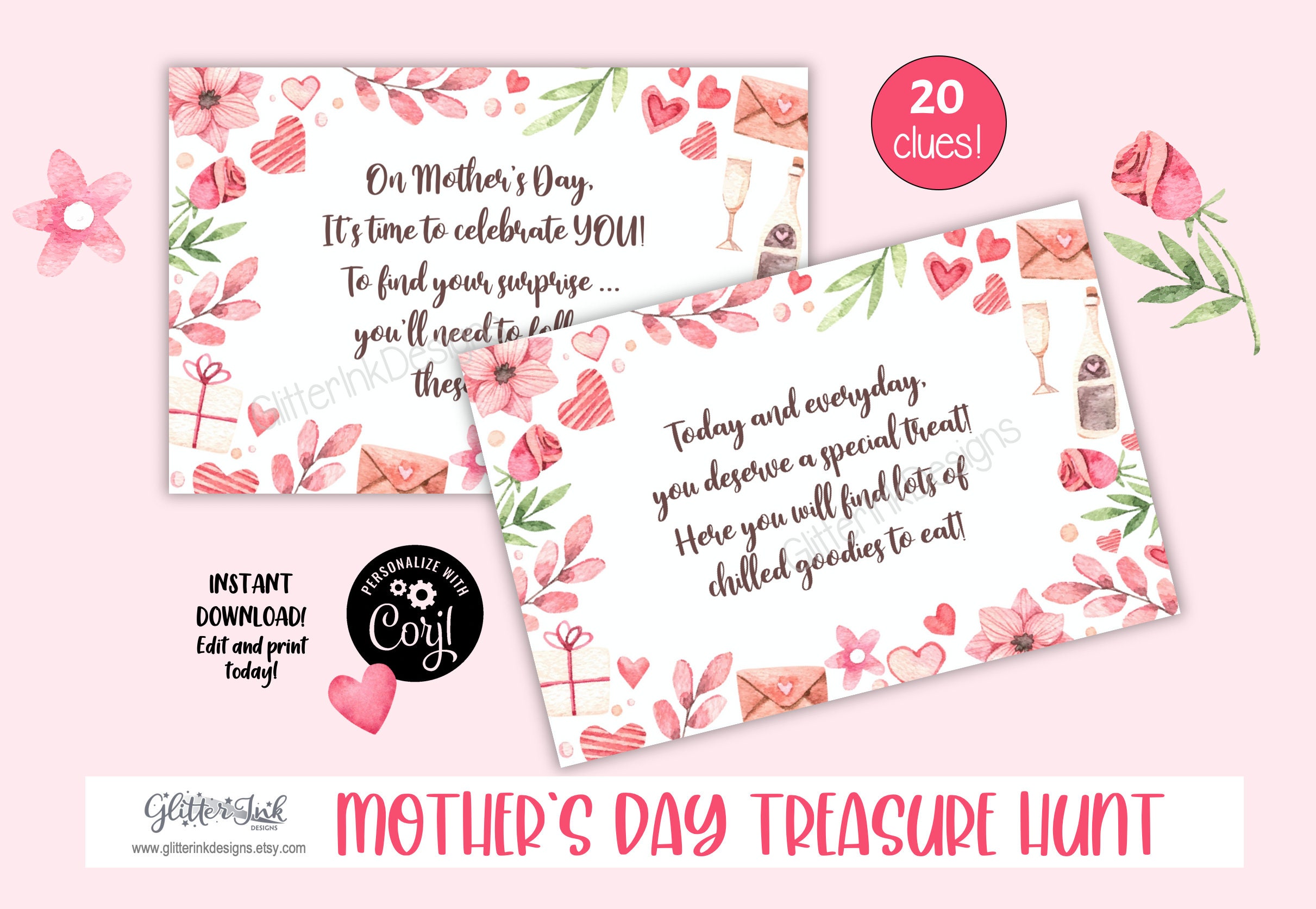 Mother's Day Scavenger Hunt Clue Cards / Happy Mothers Day - Etsy