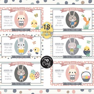 Bunny Bucks Coupons for Kids Easter Egg Hunt / Printable Easter Reward ...