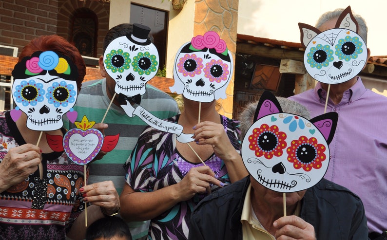 Day of the Dead Photo Booth Props, Día De Los Muertos Printable Sugar ...
