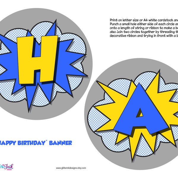 Superhero Bunting - Etsy