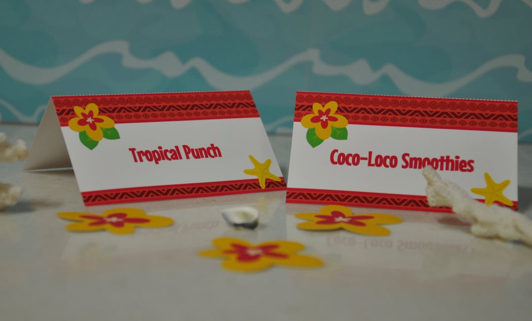 Moana Party Printable Food Tent Cards / Moana Birthday Editable Buffet ...