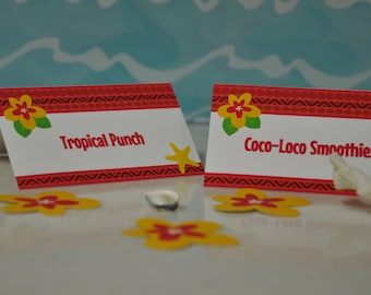 Moana Party Food Labels - Etsy