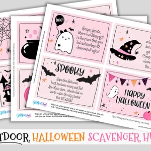 Pink Halloween Outdoor Scavenger Hunt / Kids Halloween Treasure Hunt ...
