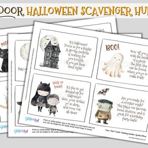 Indoor Halloween Scavenger Hunt for Kids, Spooky Printable Treasure ...