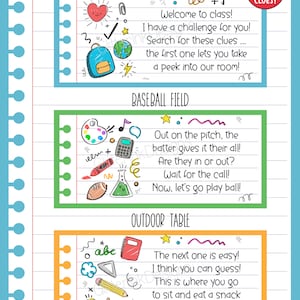 School Yard Outdoor Playground Scavenger Hunt Rhyming Riddle Clue Cards ...