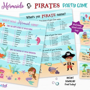 Pirate and Mermaid Party Game / What's Your Pirate Name? Whats Your ...