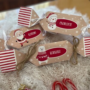 Christmas Cracker Printable Bon Bon Gift Boxes, Personalized Kraft ...