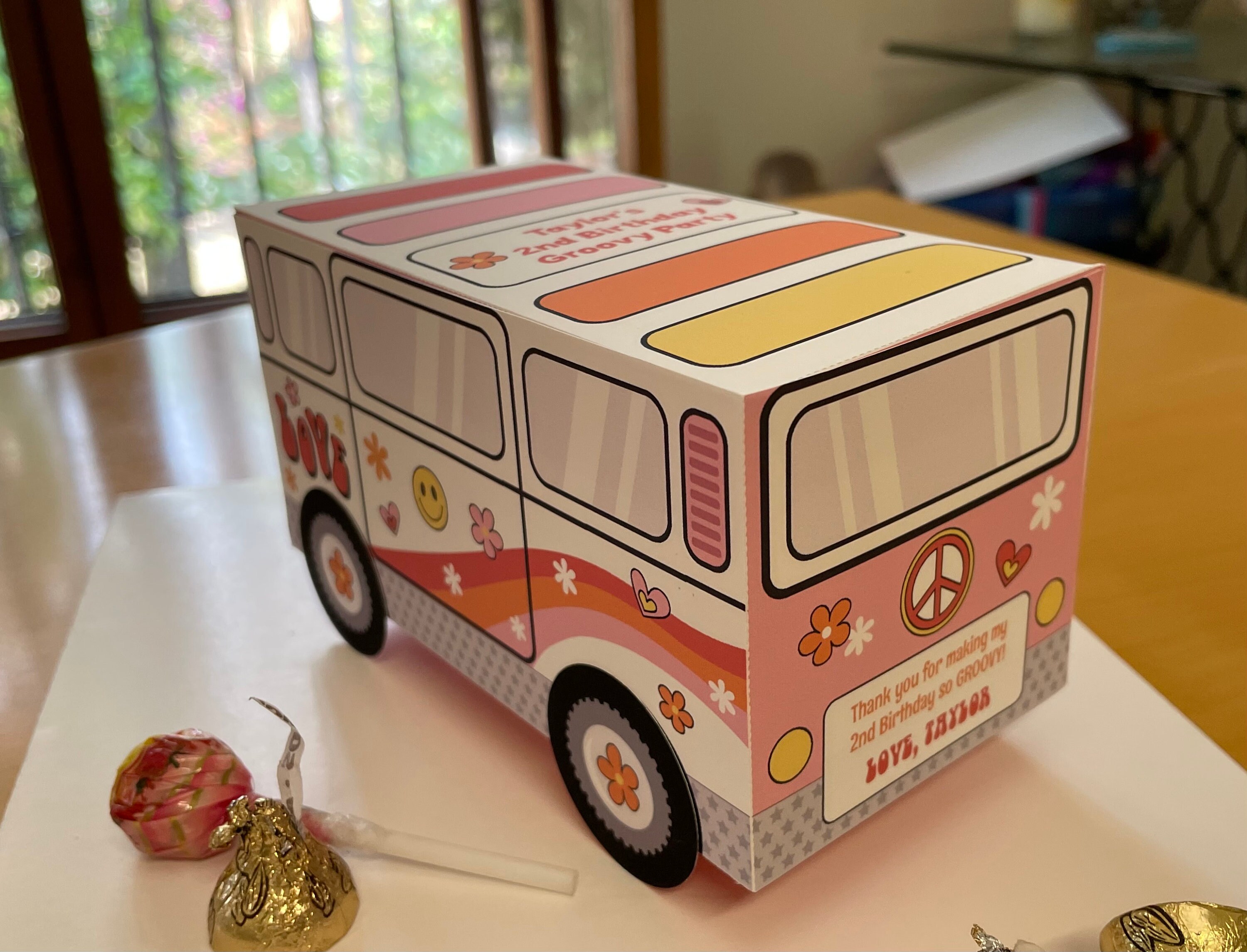 Groovy Party Hippie Bus Printable Favor Box / Van Party Favors - Etsy