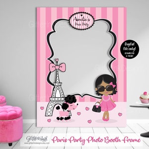 PRINTABLE Paris Theme Party Photo Booth Frame / Paris Party Prop ...