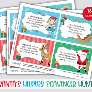 Christmas Scavenger Hunt Clue Cards / Christmas Treasure Hunt Clues ...