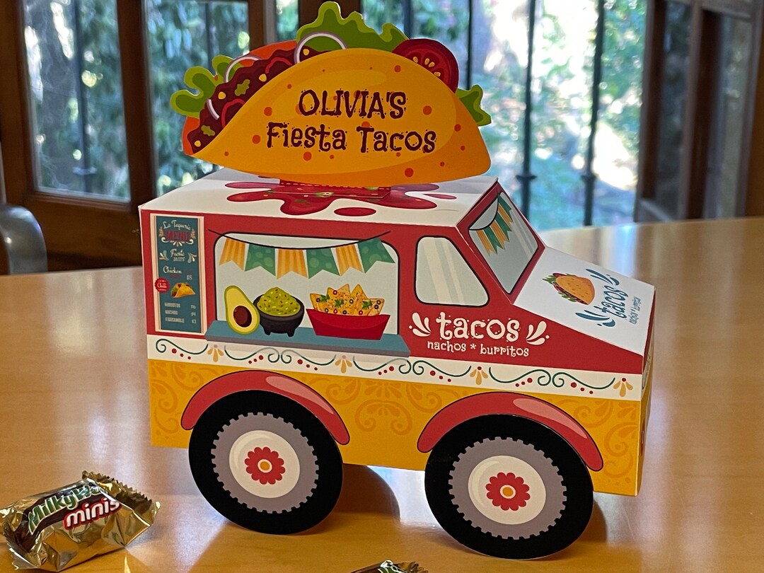 Taco Truck Printable Favor Box / DIY Taco Twosday Party Favors ...