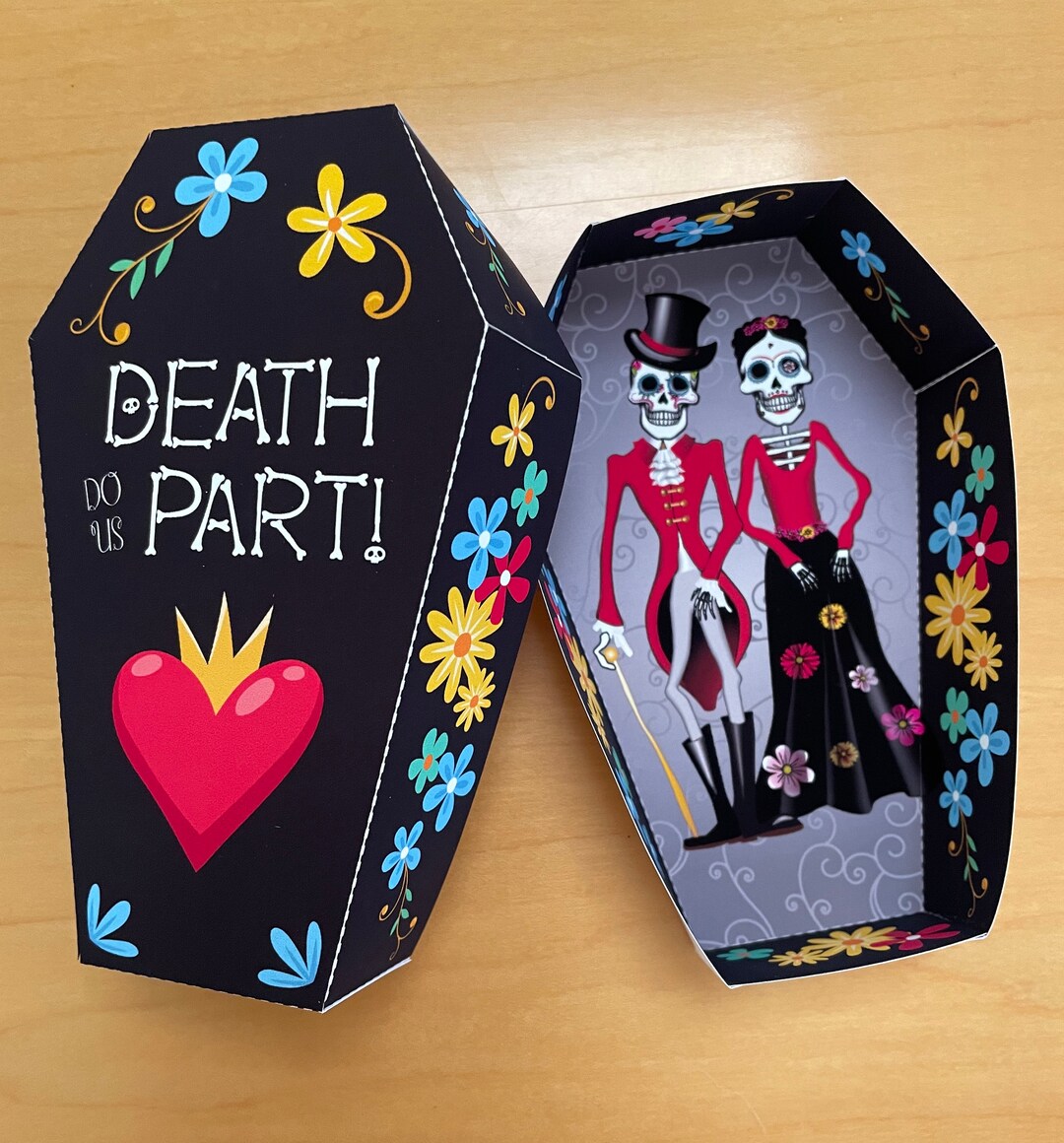 Day of the Dead Coffin Treat Box / Dia De Los Muertos Sugar Skull Party ...