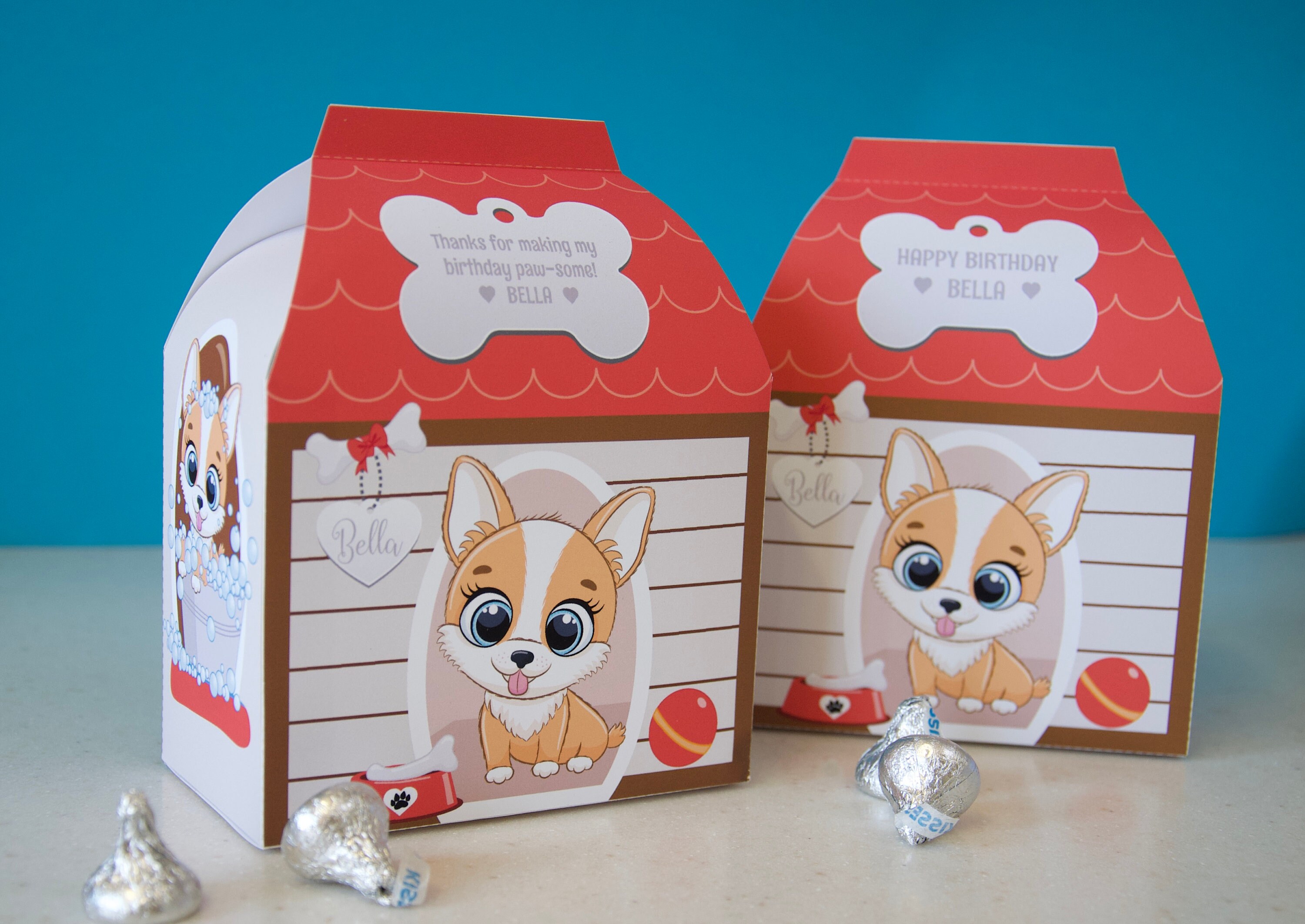 Puppy Dog Birthday Party Printable Dog House Favor Box / Dog Spa Party ...