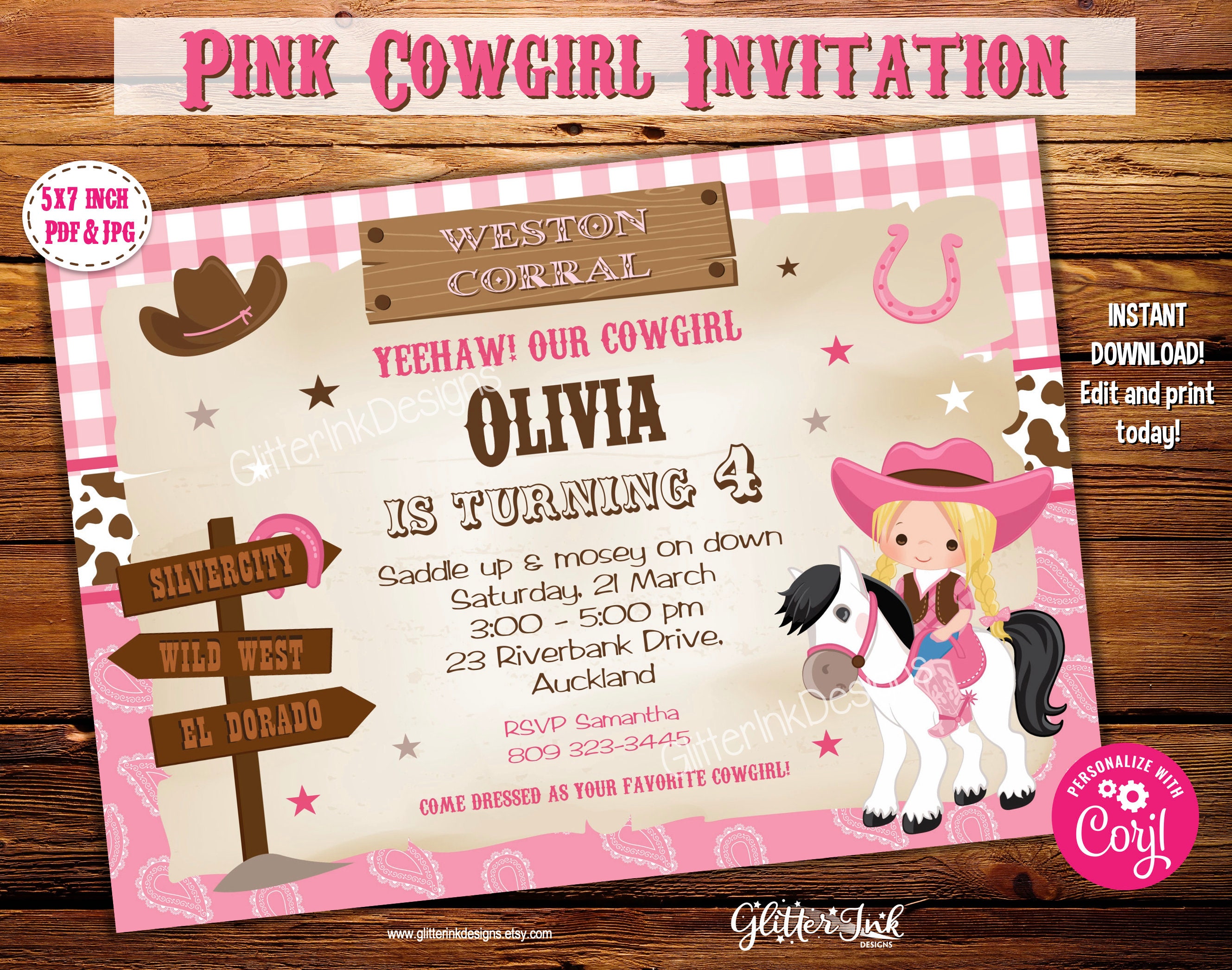 2 Invitaciones De Vaquera Y 2 De Vaquero Para Imprimir Invitaciones De