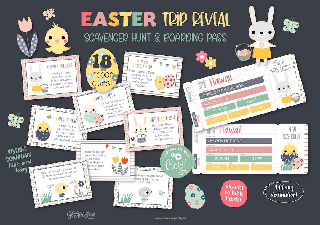 Easter Scavenger Hunt & Boarding Pass Surprise Trip Reveal / Hoppy ...