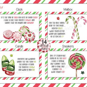 Teen Christmas Tricky Scavenger Hunt Riddles, Candy Cane Treasure Hunt ...