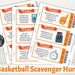 Basketball Scavenger Hunt Clue Cards / Basketball Party Kids Treasure ...