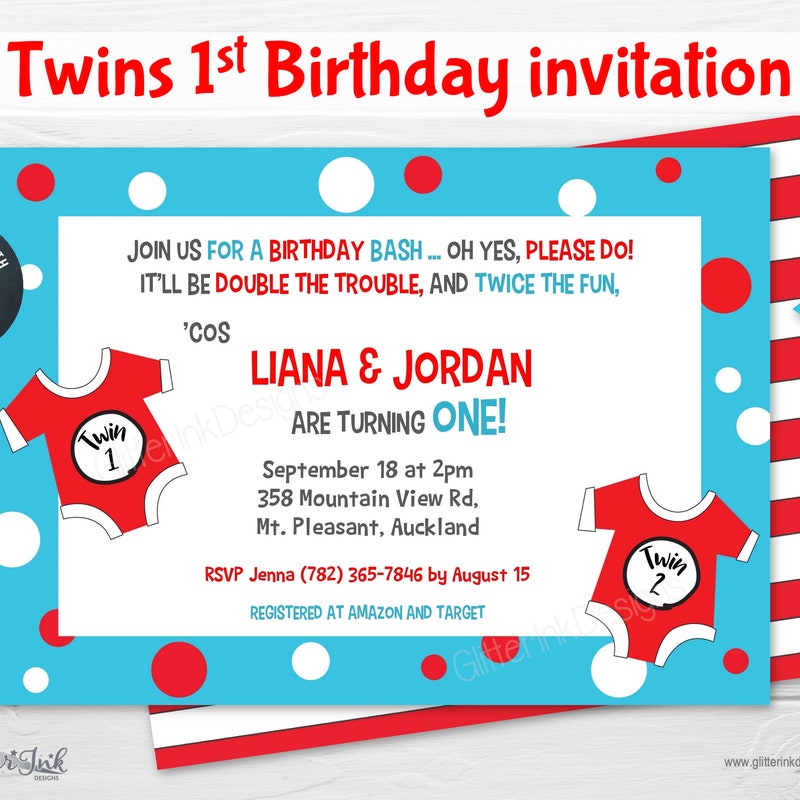 Twin First Birthday - Etsy