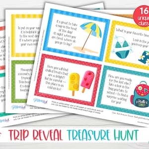 Beach Surprise Trip Reveal Scavenger Hunt & Printable Boarding Pass ...