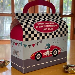TWO FAST Race Car Printable Favor Boxes, Editable Racing Birthday Party ...