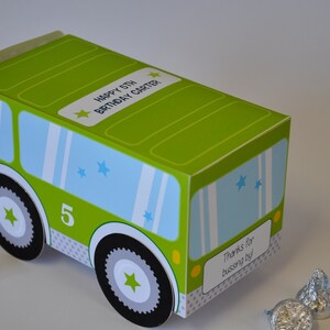 Little Bus Birthday Printable Favor Box / Bus Party Treat Box Cupcake ...