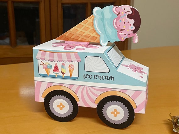 Ice cream truck printable favor box / DIY Ice cream party favors ...