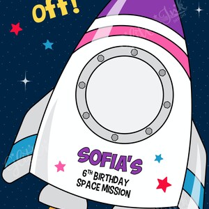 Outer Space Party Photo Booth Frame / Rocket Printable Party Prop ...