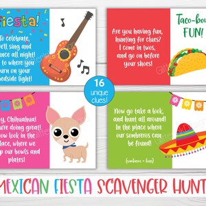 Mexican Fiesta Scavenger Hunt for Kids / Taco Tuesday Birthday Treasure ...