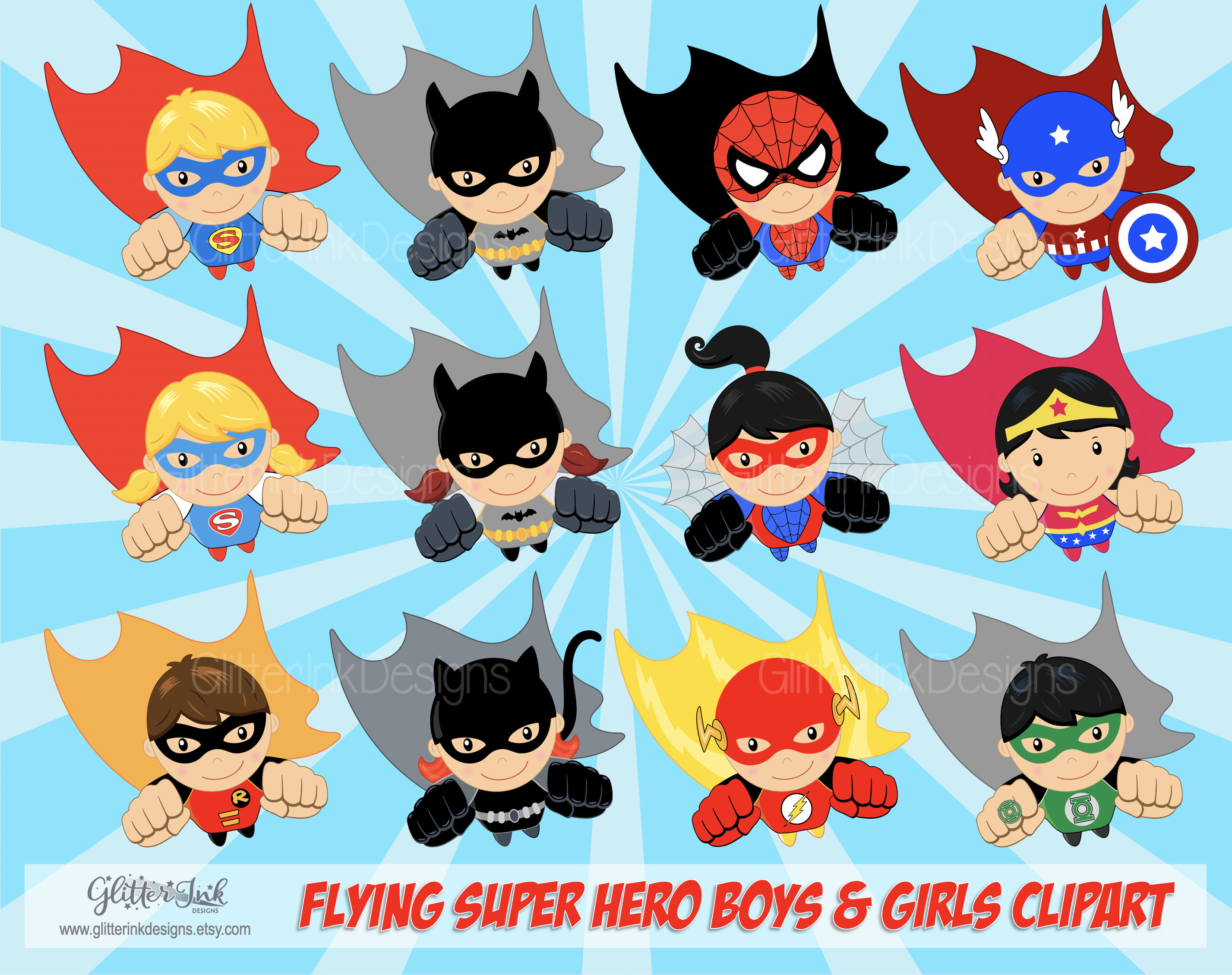 Flying Hero Clipart
