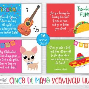 Cinco De Mayo Scavenger Hunt for Kids, Mexican Fiesta Editable Treasure ...