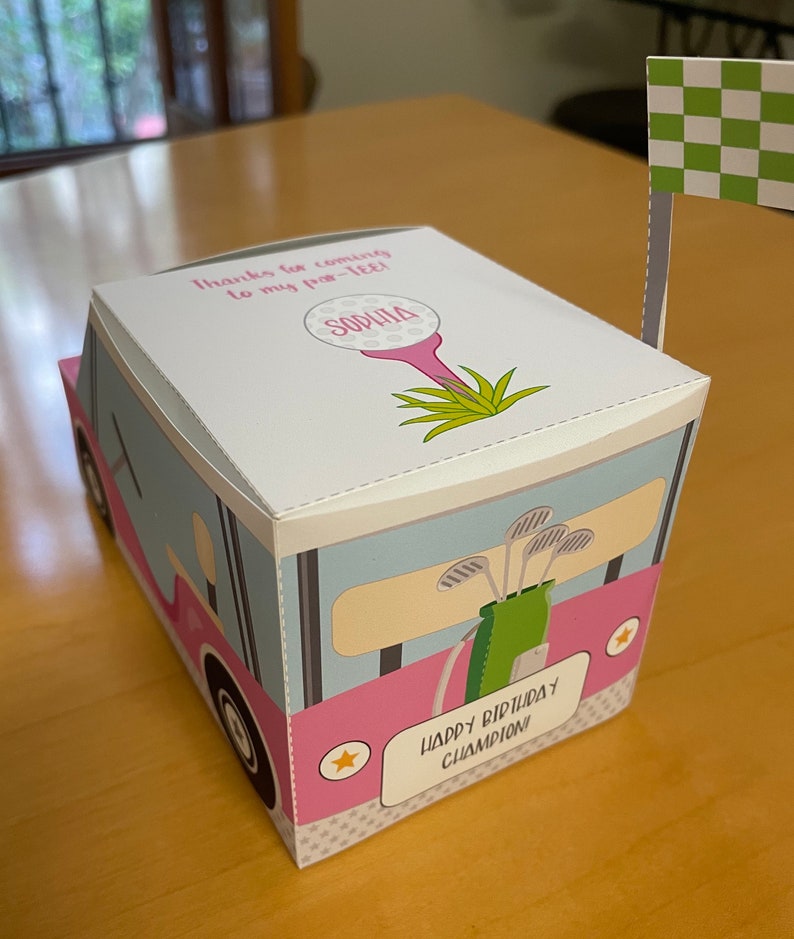 Golf Party Printable Favor Box / Golf Cart Party Favors / Golf - Etsy