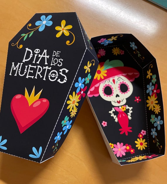 Day of the Dead coffin treat box / Dia de los Muertos sugar skull party ...