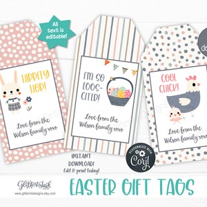Easter Basket Tags for Kids / Printable Easter Basket Gift Tags ...