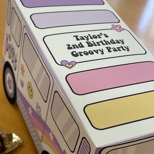 Groovy Party Hippie Bus Printable Favor Box / Van Party Favors / Retro ...