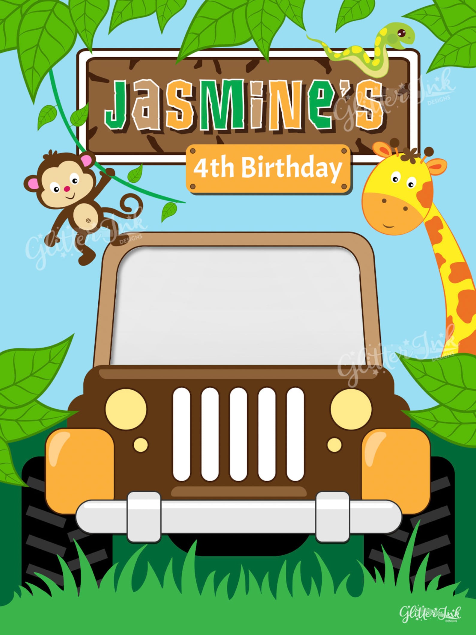 PRINTABLE 36x48 Safari Party Photo Booth Prop / Jungle - Etsy