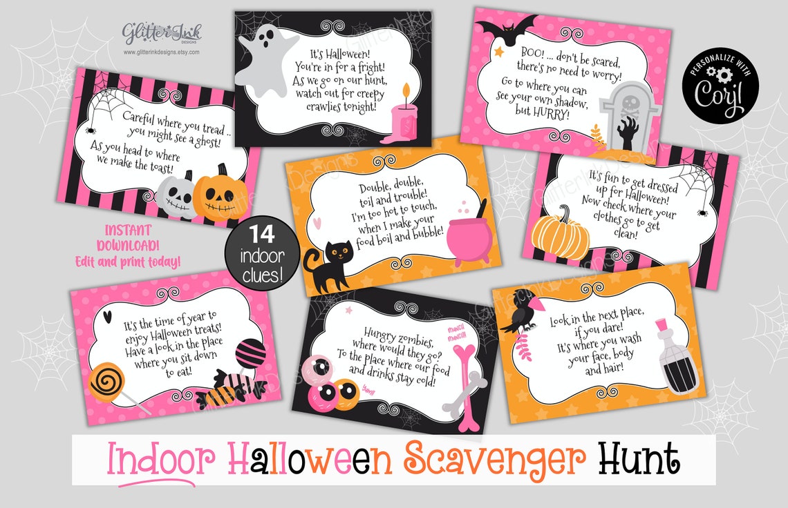 Indoor Halloween Scavenger Hunt / Kids Halloween Treasure Hunt | Etsy
