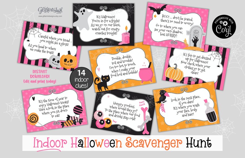 Indoor Halloween Scavenger Hunt / Kids Halloween Treasure Hunt | Etsy