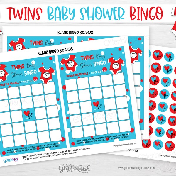 Twin Baby Shower Games - Etsy