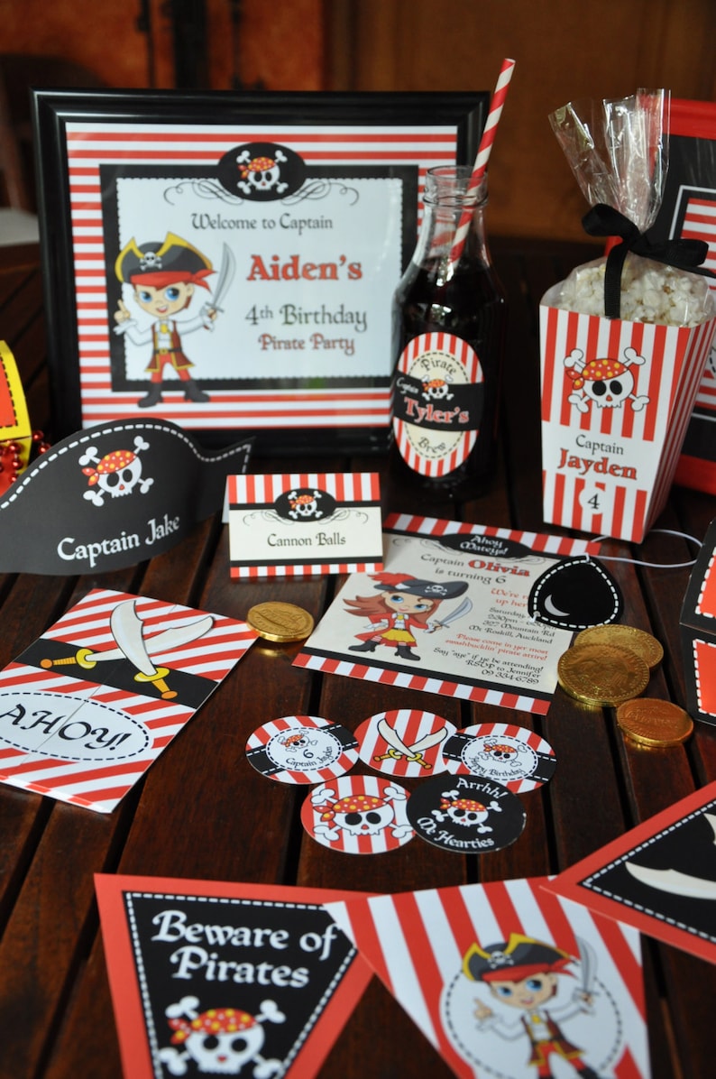Pirate Party Decorations / Printable Pirate Birthday Decor / - Etsy
